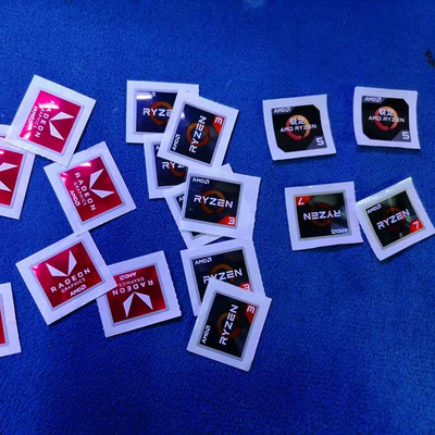 AMD 锐龙贴纸 Ryzen5 r5 Ryzen7 R7 logo 标志原装贴纸AM4CPU标贴