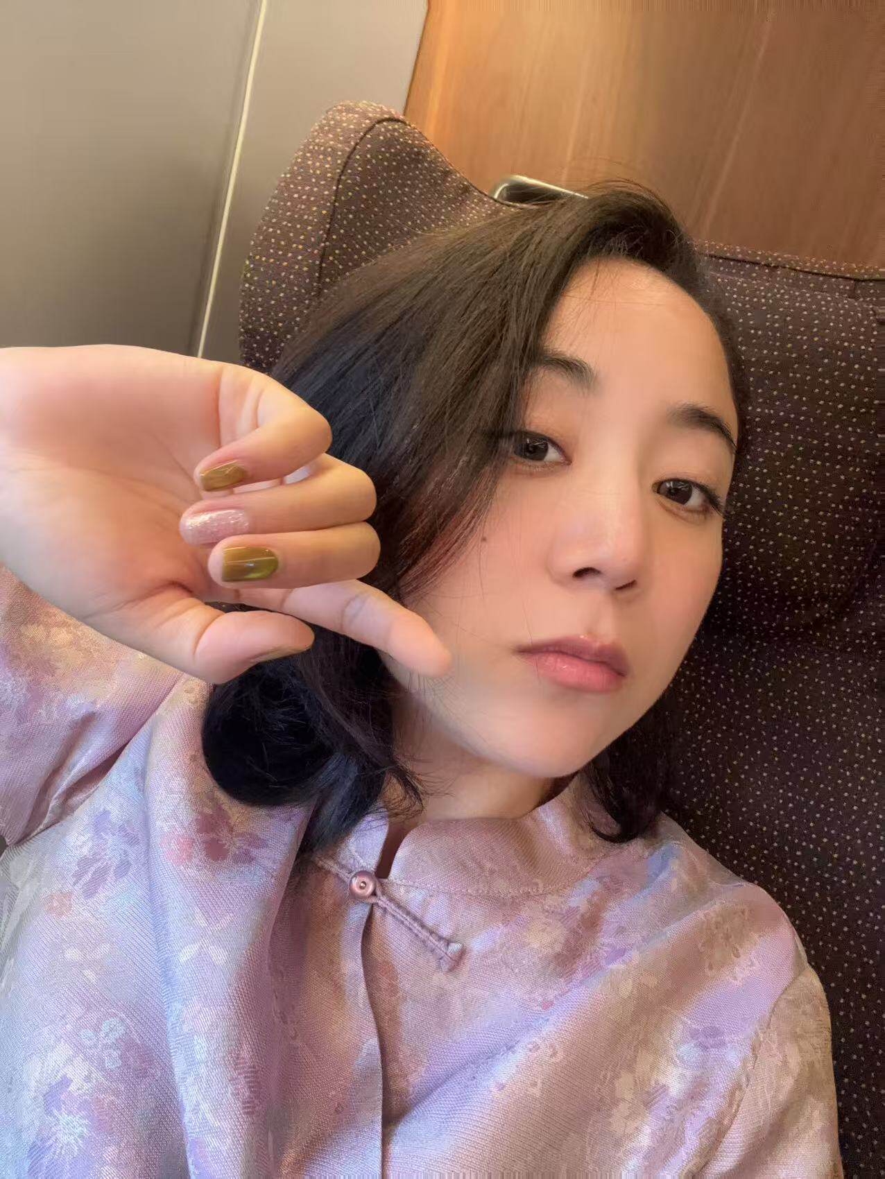 YEVA CHAO真丝花萝粉紫色异色萝新中式上衣