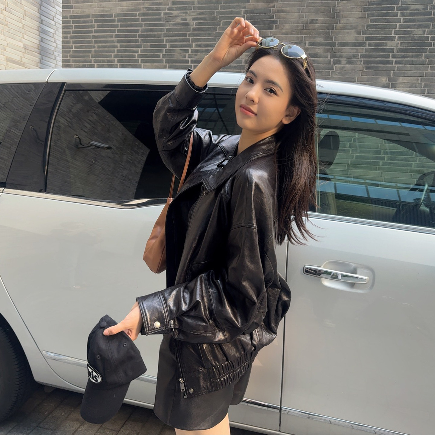 YEVACHAO 高端控必收美式复古酷飒西班牙进口油蜡绵羊皮皮衣外套