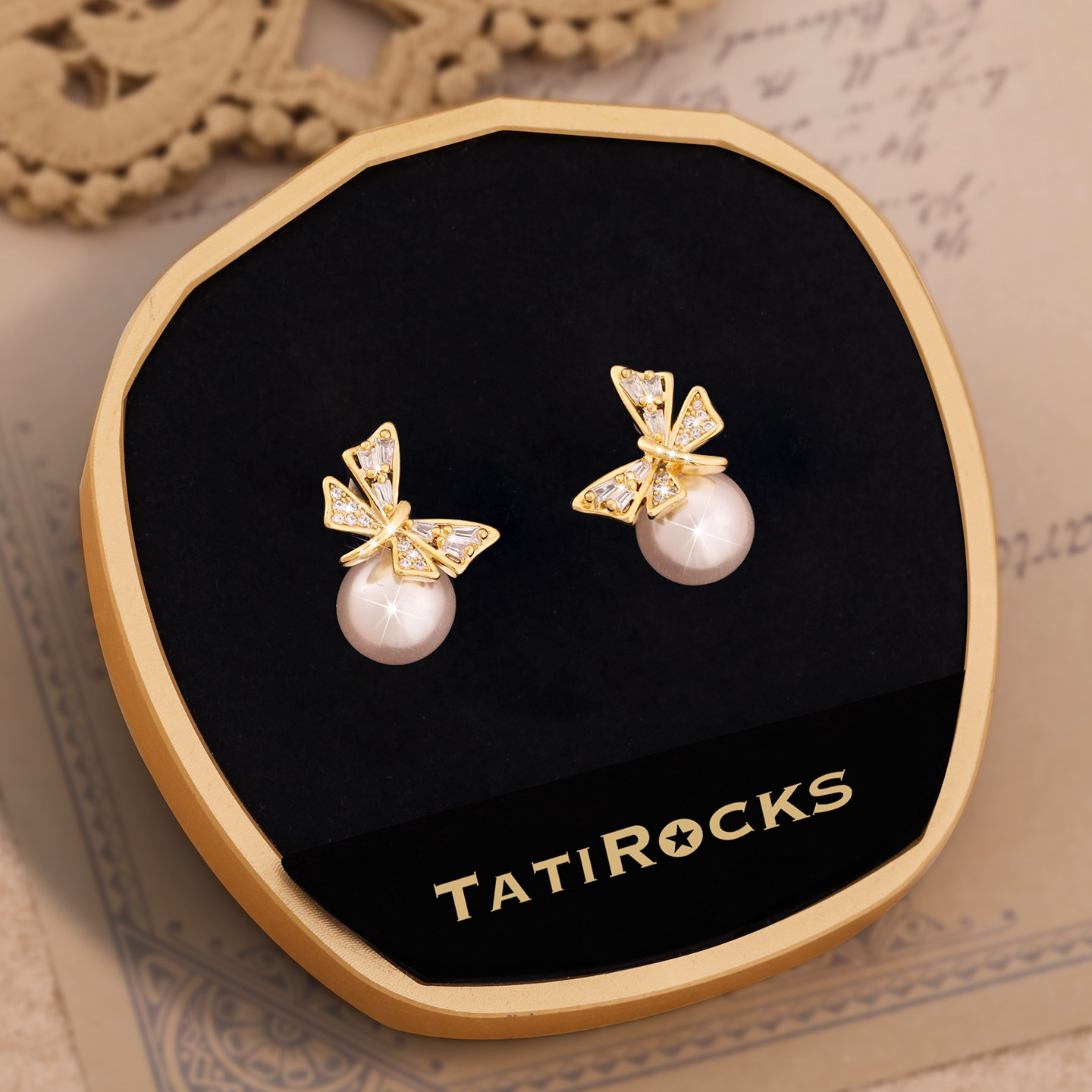 丹麦【设计师】Tatirocks蜻蜓珍珠耳钉高级感轻奢女耳环珍玩摆件