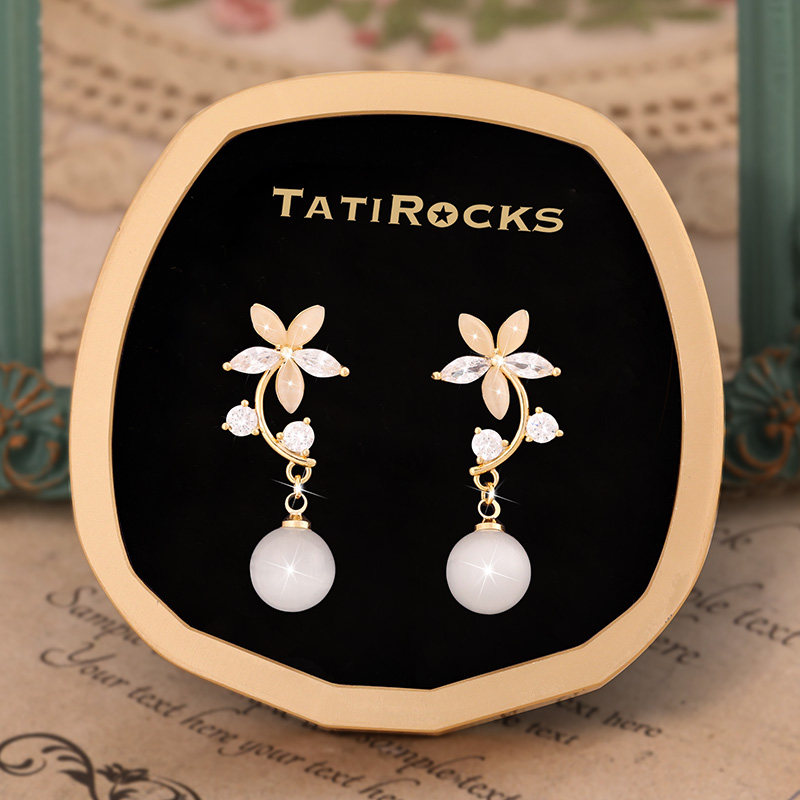 丹麦【设计师】Tatirocks满钻流苏花耳钉高级感轻奢珍玩摆件耳环