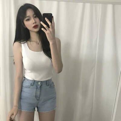 Square neck bottom knit sweater short style tank top summer
