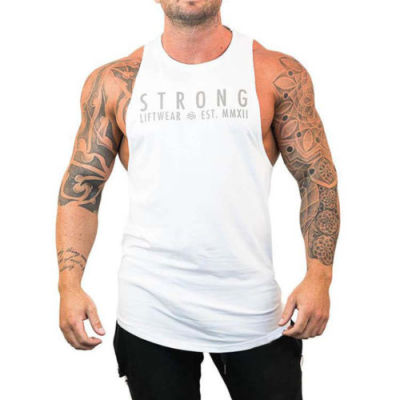 2020 sexy Men Vest o-neck letter Bodybuild Tank Top Workout
