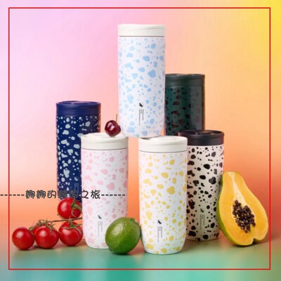 韩国代购crow canyon大理石喷墨保冷保温杯不锈钢咖啡杯随手杯