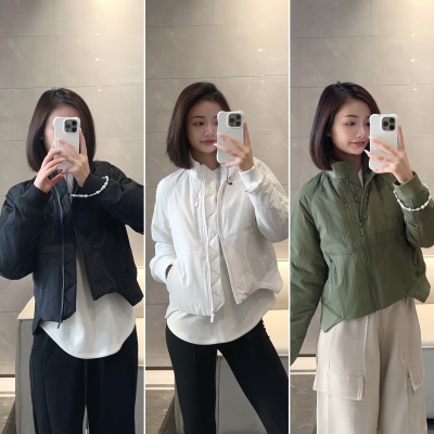 luqi lulu秋冬Insula贾玲同款棉服显瘦拉链短款飞行员夹克百搭