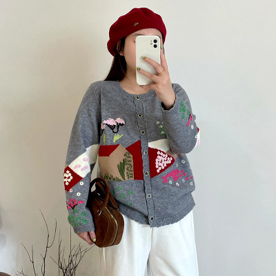 大码女装设计感重工外套女刺绣毛