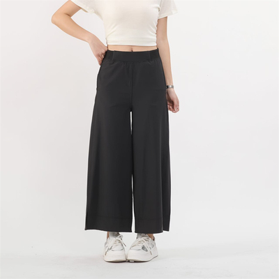 lulu同款Stretch Woven女士高腰阔腿中长裤夏季透气速干裤无logo