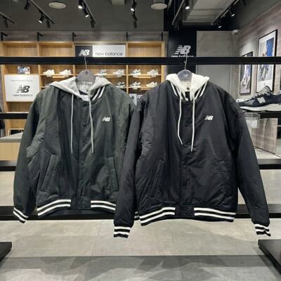 New Balance NB正品26新款男款秋冬休闲连帽夹棉外套MJ61X7FM-BK