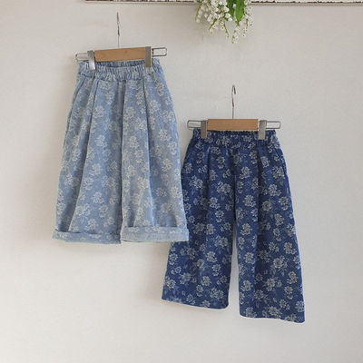 Eclair花朵拼色休闲裤！韩国童装代购2026春款女童中小童休闲裤