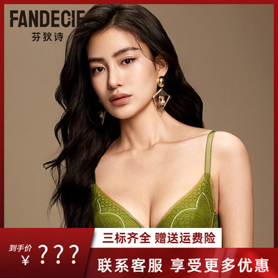 芬狄诗商场同款软支撑内衣女睫毛蕾丝小胸聚拢厚杯文胸FB00625