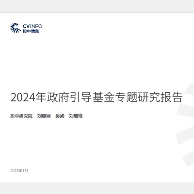 2024年政府引导基金专题研究报告 产业调研数据图表发展状政策