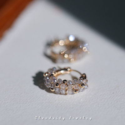 原创设计拉长石手作耳环