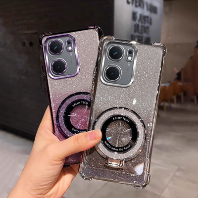 四角防摔带支架适用于iqooNeo9spro+手机壳V2403A女Voneo9spro+男软透明软壳网红新款个性潮全包电镀保护套