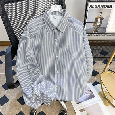 智快鱼太平面鸟素拼商场同款2026新款男装痞帅风汉崇乔治白衬衫男