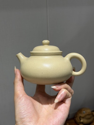 宜兴紫砂壶原矿本山绿泥容天壶工艺师冯老师全手工容量220cc