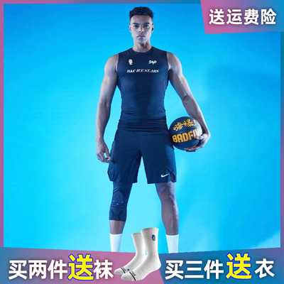 美式运动宽肩无袖t恤健身背心