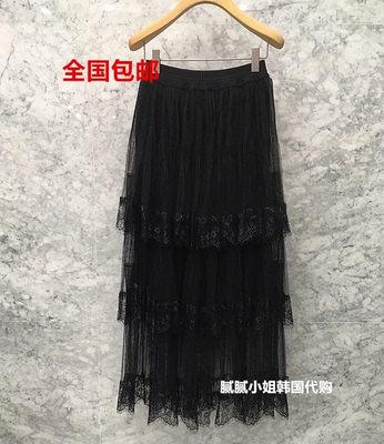 JS NEWYORK韩国东大门代购25春款蕾丝层次半身裙