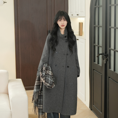 双面羊毛大衣中长款宽松气质百搭高贵韩系慵懒韩系秋冬新款