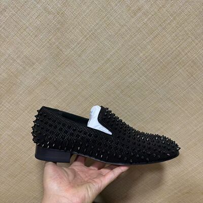 cl andgz红底鞋皮鞋黑色绅士低跟正装皮鞋婚鞋乐福鞋男鞋商务鞋