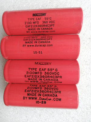 加拿大产摩罗利MALLORY 红袍 360V 2100UF 高压发烧滤波电容