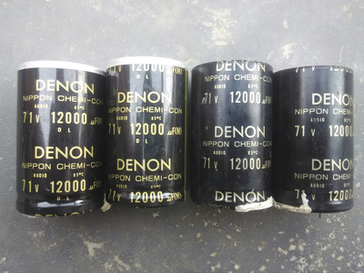 拆机日本化工 DENON定制 AUDIO 金字 71v 12000uF 发烧音频电容