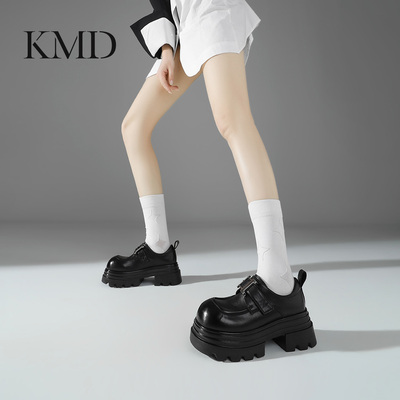 KMD时尚休闲鞋女鞋2026春季新款百搭英伦风单鞋休闲鞋小皮鞋潮鞋