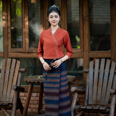 曼秀 西双版纳傣族服装民族特色服装 定制特色风情工作服