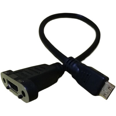 镀金高清迷你HDMI转HDMI I大转小 母转MINII公 转接线 金属边