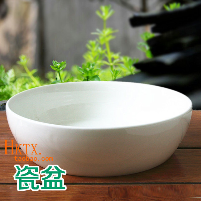 陶瓷花盆多肉拼盘器浅圆碗白桌面栽微景观造仙人球办公室内绿植物