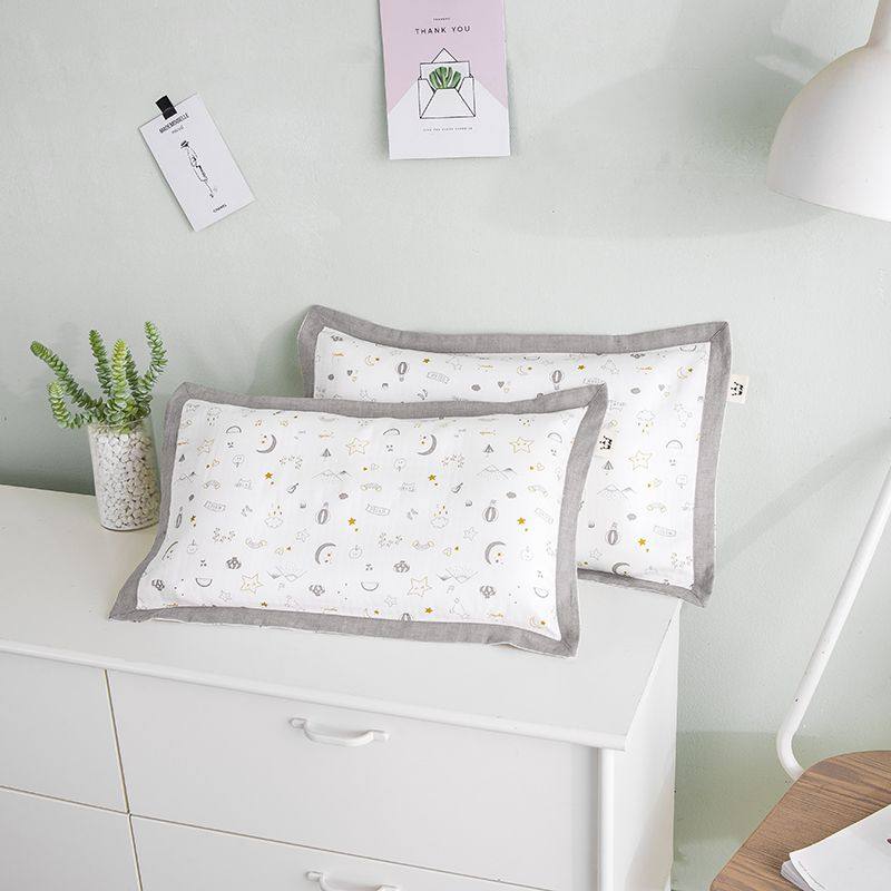 儿童枕套小号40x60纯棉全棉枕套纱布枕头套30x50卡通可爱单人枕用_虎窝淘