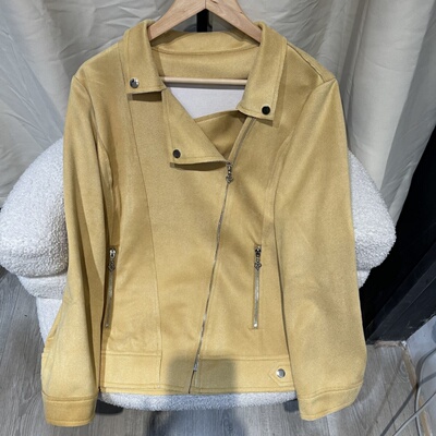 PWD32732【仅外套】2025春季高级感甜酷机车风大码外套【衣长70】