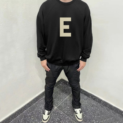 ESSENTIALSZONE复线植绒E字秋冬加绒圆领卫衣高街宽松男女同款