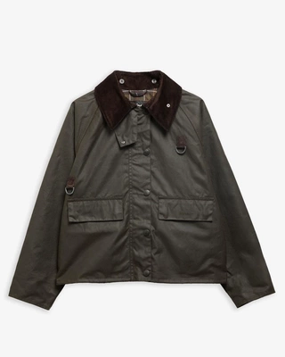 英国Barbour女款Spey OS经典油蜡钓鱼夹克巴恩风短外套lwx1414