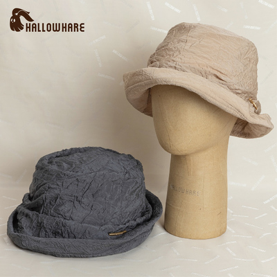 hallowhare皱褶文艺渔夫帽