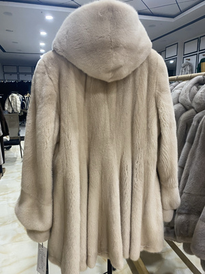 18018新款进口水貂皮草女短款整貂紫金短二原皮原色皮草外套