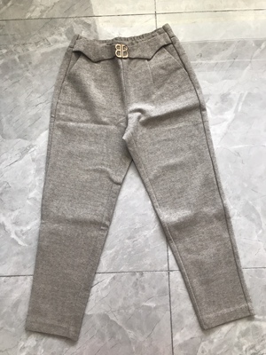 欧洲站高品质女装松紧腰BB腰头小脚裤显瘦哈伦裤冬装高端女装