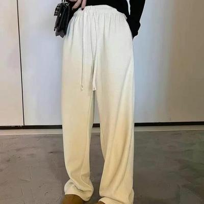 小染家 糯米裤韩版leaf慵懒抽绳加绒休闲裤女冬季加厚长裤