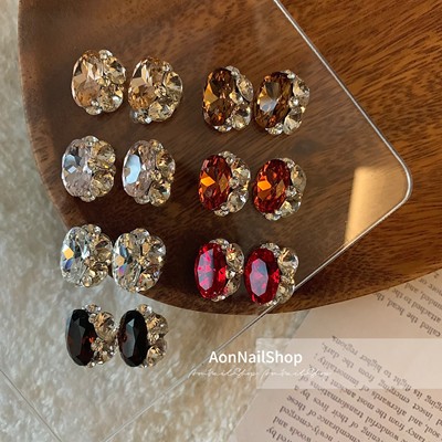 AONNAIL秋冬红色超闪堆钻饰品