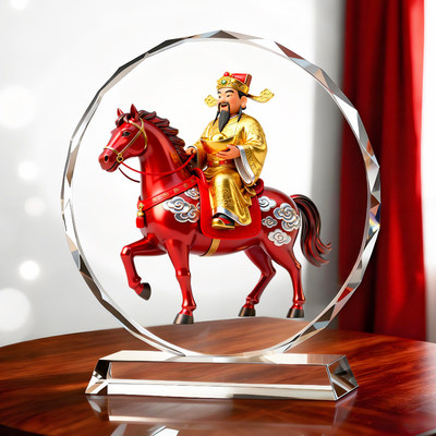 马上有财图马年新年摆台办公室桌面电视柜书房客厅玄关装饰品摆件