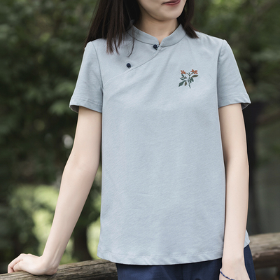 文艺绣花薄款针织棉女性