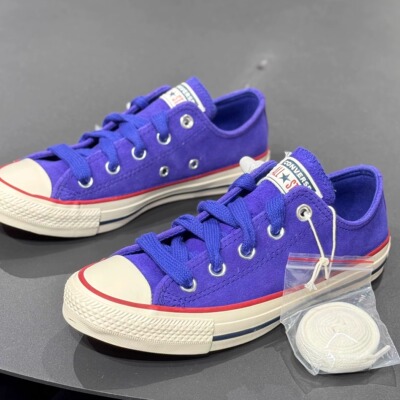 正品匡威 男女情侣复古绿色紫色翻毛皮低帮板鞋A11644C A11592C