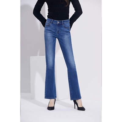 TIMEABLE女士弹力修身显瘦喇叭牛仔裤TA-L715小个子/L716常规