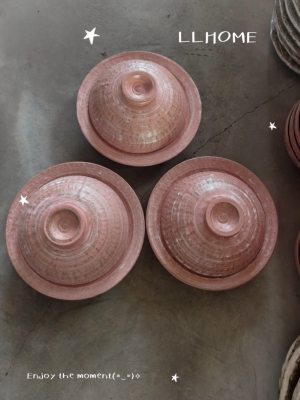 定制版 粉色带盖深盘8寸盘子家用菜盘 一物两用