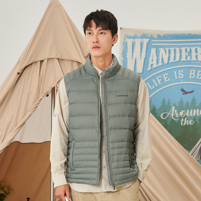 探路者羽绒马甲男女22秋冬户外保暖羽绒背心TAFFAK91233/92234