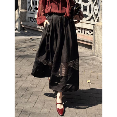 邱莹莹HELA AOMI “重磅香云纱半裙”100%桑蚕丝 26mm半身裙