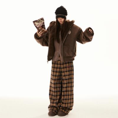 新款穿潮美式冬季女保暖毛两面冬季EZEK外套巴恩风加厚麂皮绒羊羔