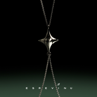 宇宙记号情侣S925银星星吸引项链