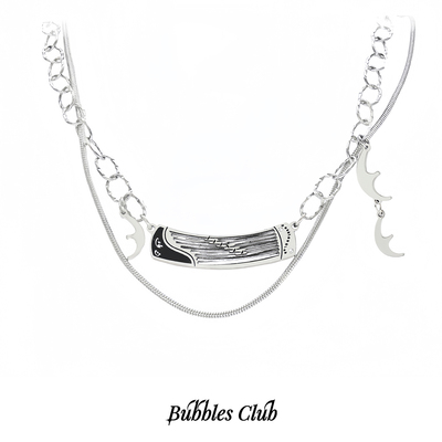 Bubblesclub古筝造型项链新中式