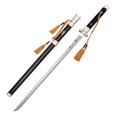 龙泉宝剑凝霜横刀黄铜镀银黑檀木