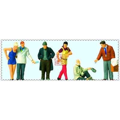 久安铁道 微缩小人 1:87 PREISER 10591 步行街上的施舍和乞讨